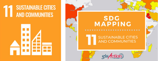 SDG MAP 11 - Sustainable Cities and Communities - gisAction